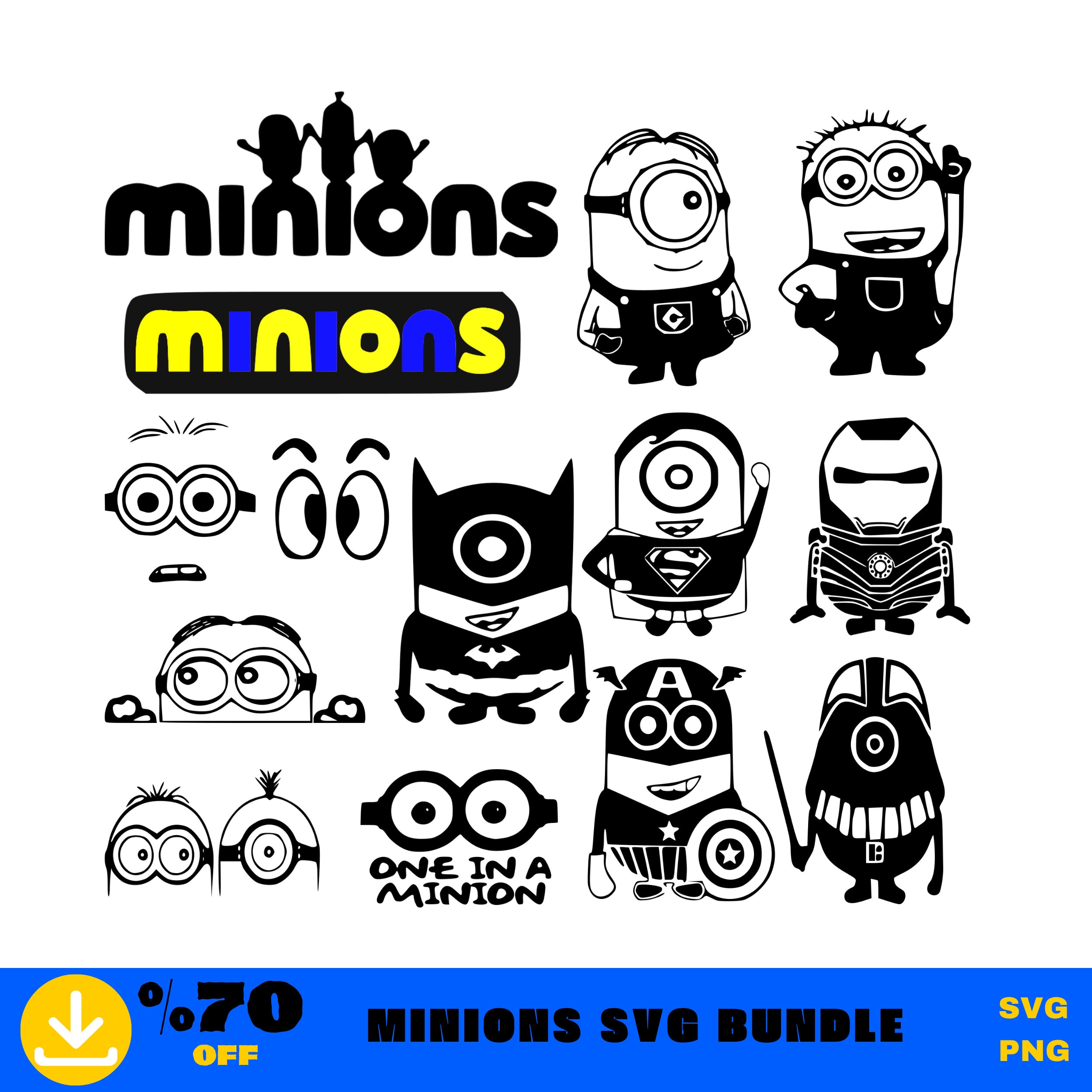 Minion Svg Bundle, Minions Svg Shirt Design, Minion Eyes Svg Cut Files ...