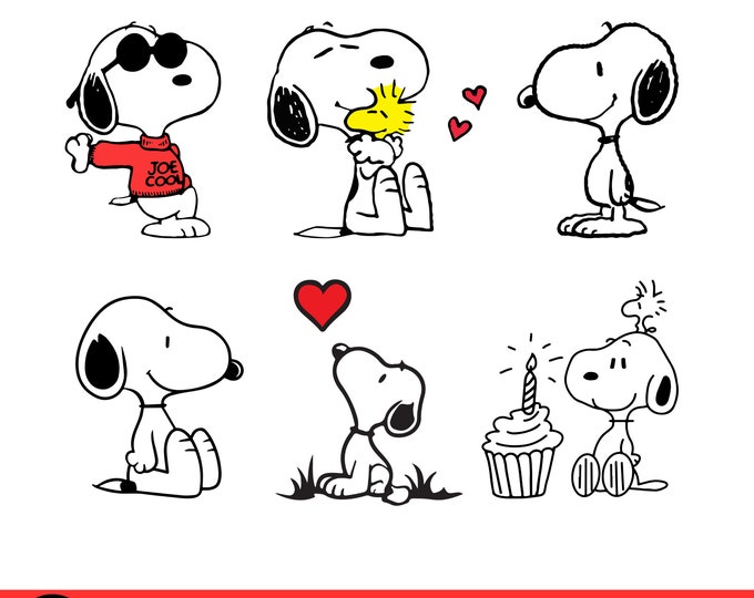 Snoopy Svg, Peanuts SVG, Snoopy Clipart, Snoopy PNG, Snoopy Printable ...