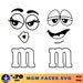 M&m's Faces Svg, M and M Svg Cut Files for Cricut, Transparet, Digital ...