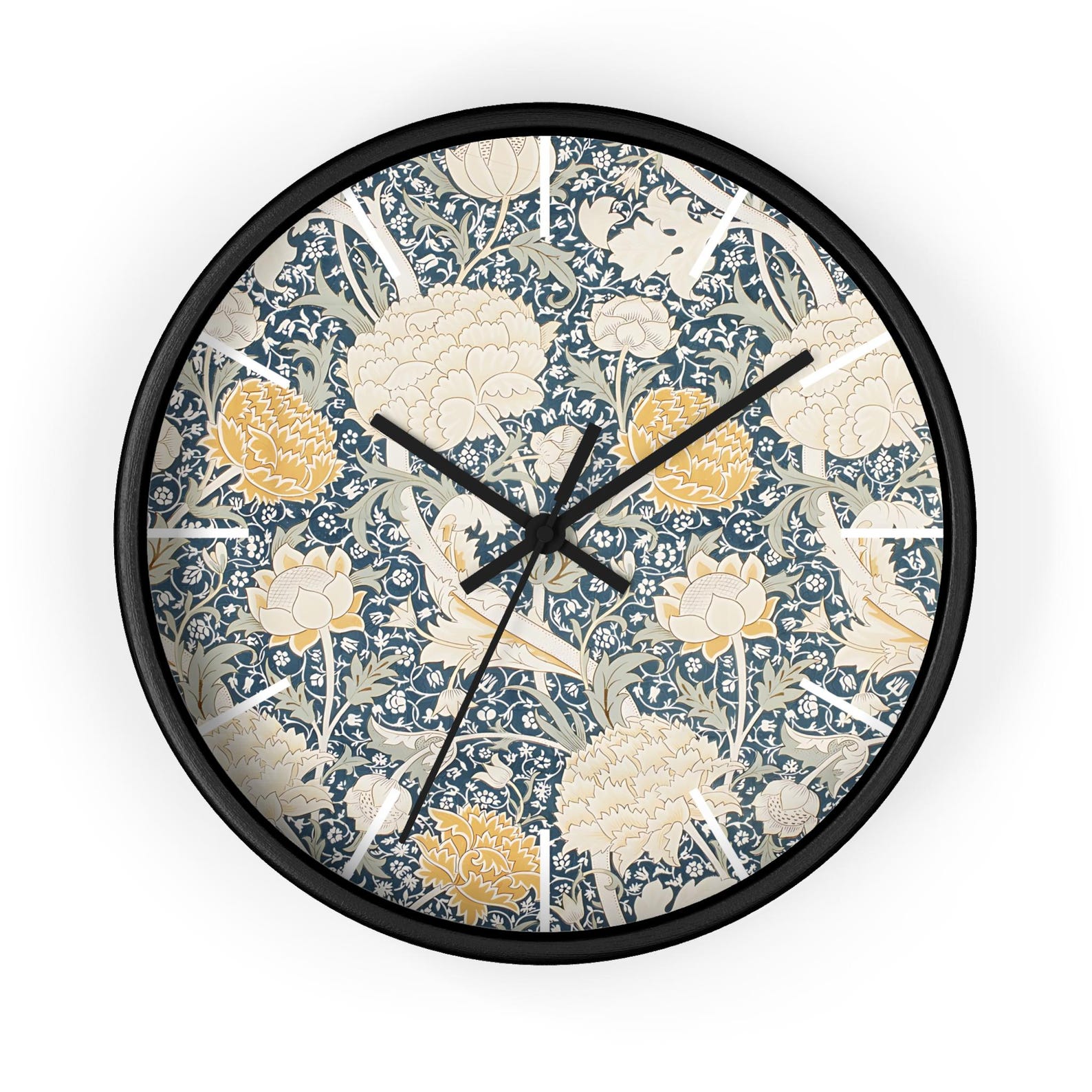 Vintage William Morris Floral 10-in Wall Clock, Home Decor, Springtime ...