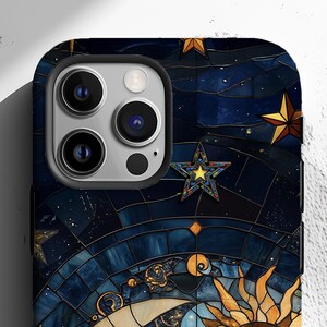 Crescent Moon Celestial Stained Glass Tough Phone Case Cover | iPhone ...