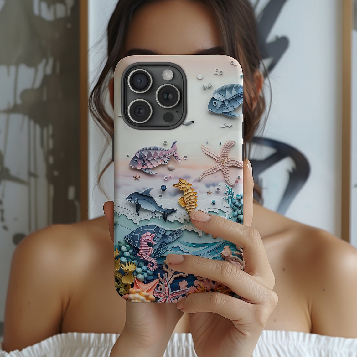 Coastal Sea Life Fish 3D Effect Tough Phone Case Cover | iPhone PRO Max ...