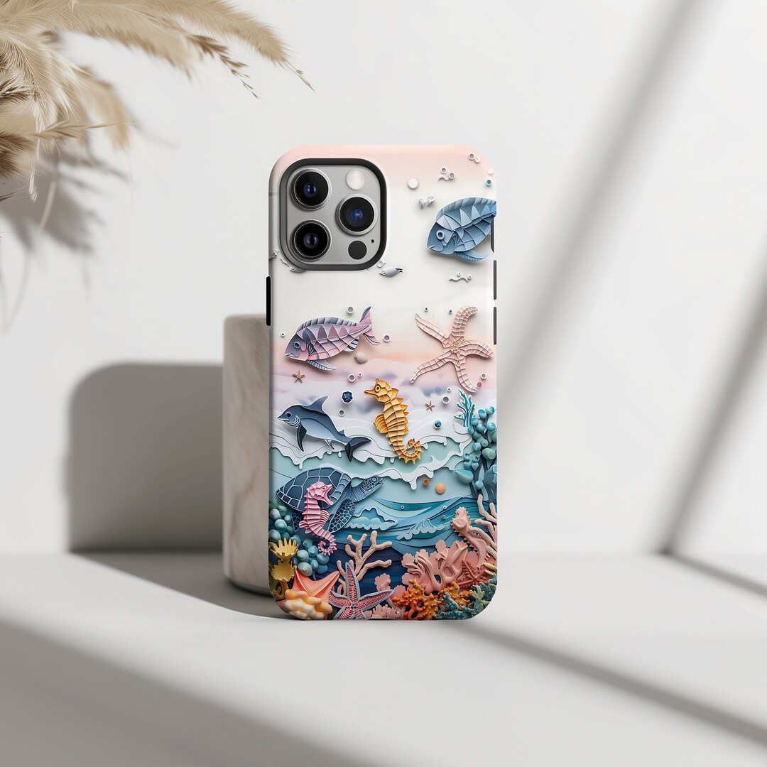 Coastal Sea Life Fish 3D Effect Tough Phone Case Cover | iPhone PRO Max ...