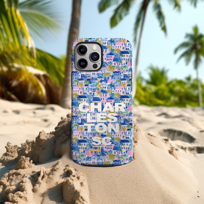 Charleston SC Houses Coastal Pattern Tough Phone Case Cover | iPhone ...