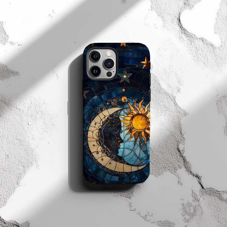 Crescent Moon Celestial Stained Glass Tough Phone Case Cover | iPhone ...