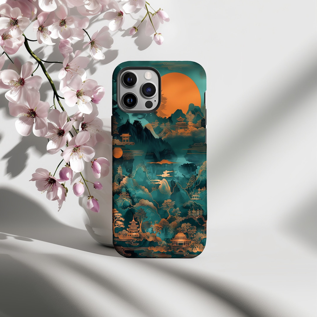 Asian Landscape Sunset Golden Buildings Tough Phone Case Cover | iPhone ...