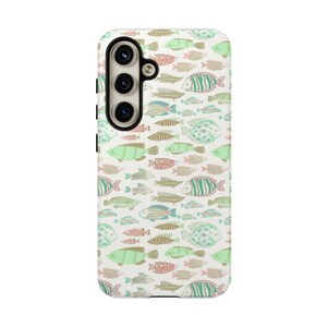 Coastal Summer Green Fish Pattern Tough Phone Case Cover | iPhone PRO ...