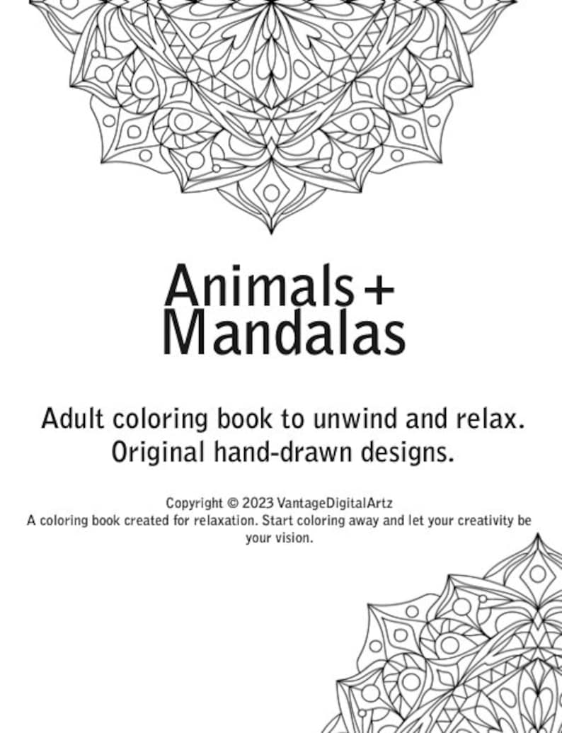 Mandalas and Animals 60 Pages for Adult / Kids Coloring Unwind and ...