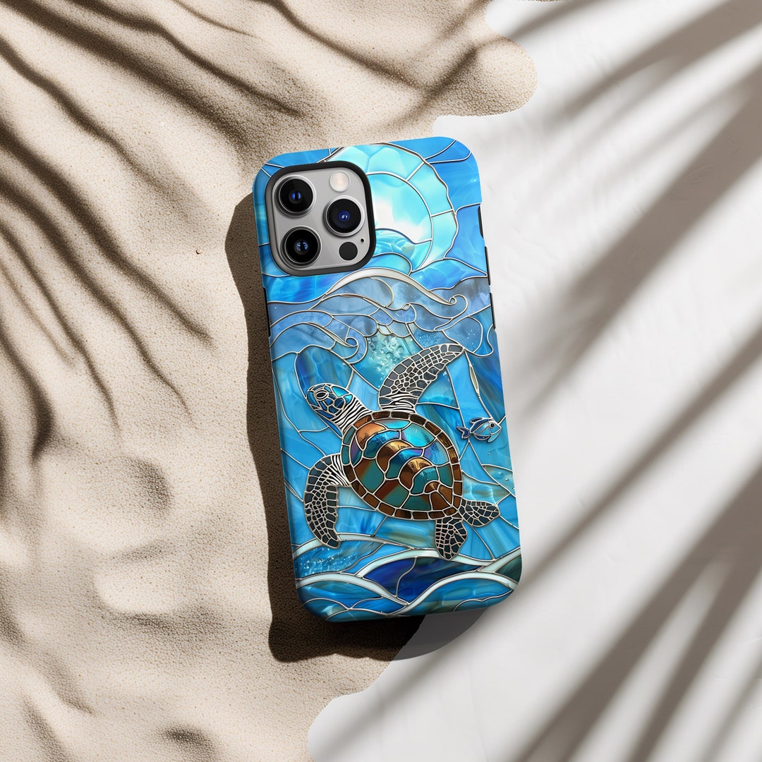 Stained Glass Sea Turtle Mother of Pearl Tough Case Cover | iPhone PRO ...