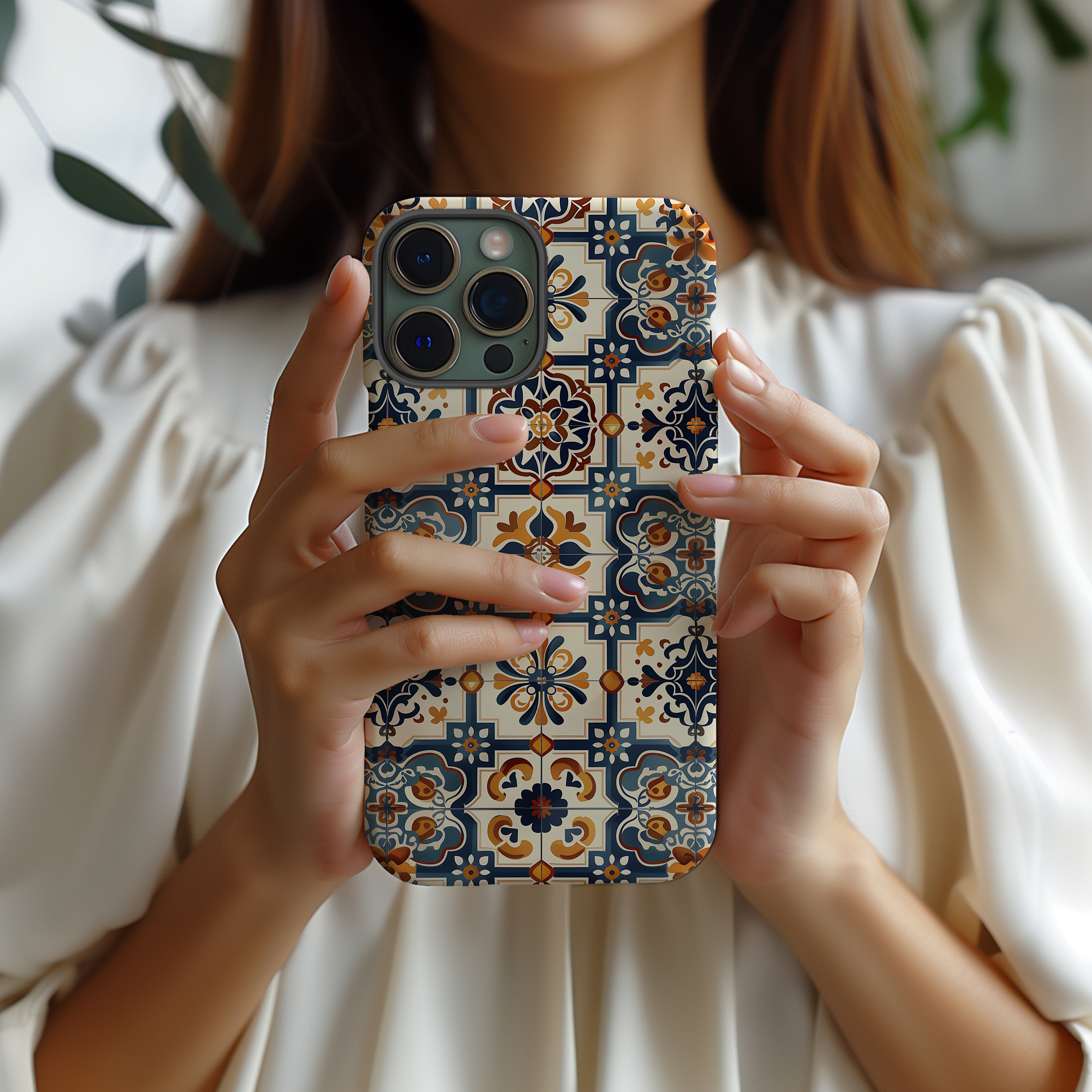 Portuguese Vintage Ceramic Mosaic Pattern Tile Tough Case Cover ...