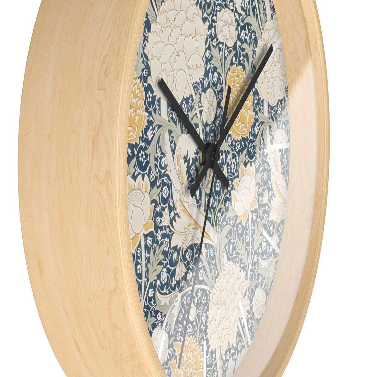 Vintage William Morris Floral 10-in Wall Clock, Home Decor, Springtime ...