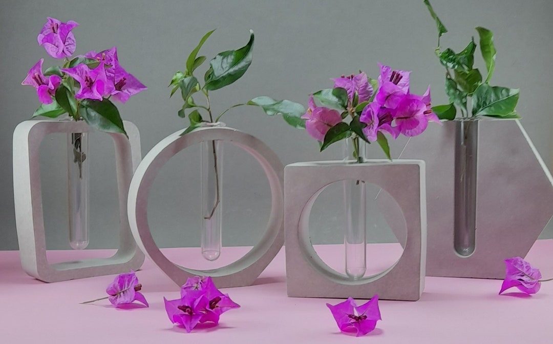 Concrete Flower Vase Planter With Centerpiece Cruet - Etsy