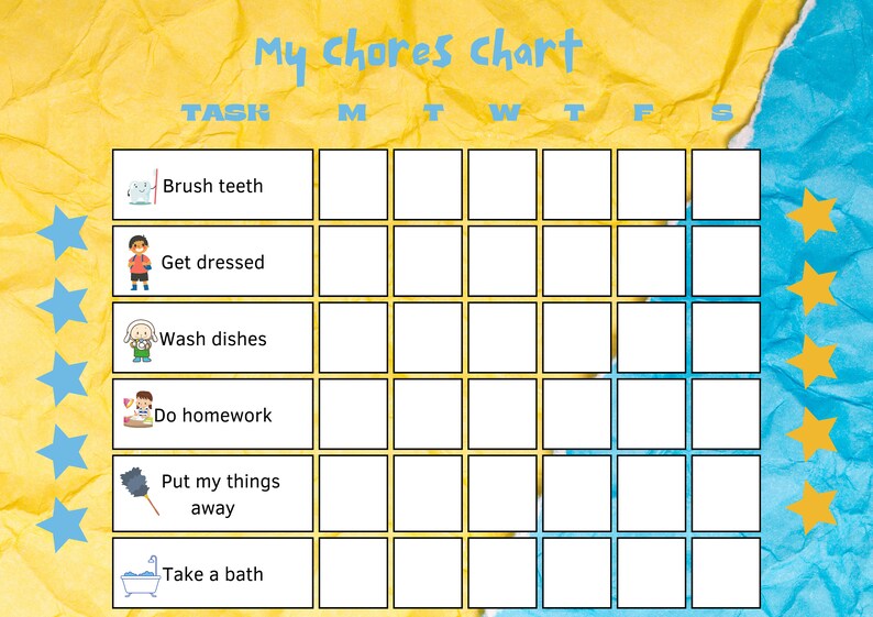 My Chores Chart for Kids - Etsy