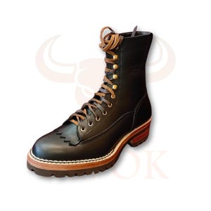 Handmade Leather Boots Smoke Jumper Rigger Commando Boots Work Boots ...