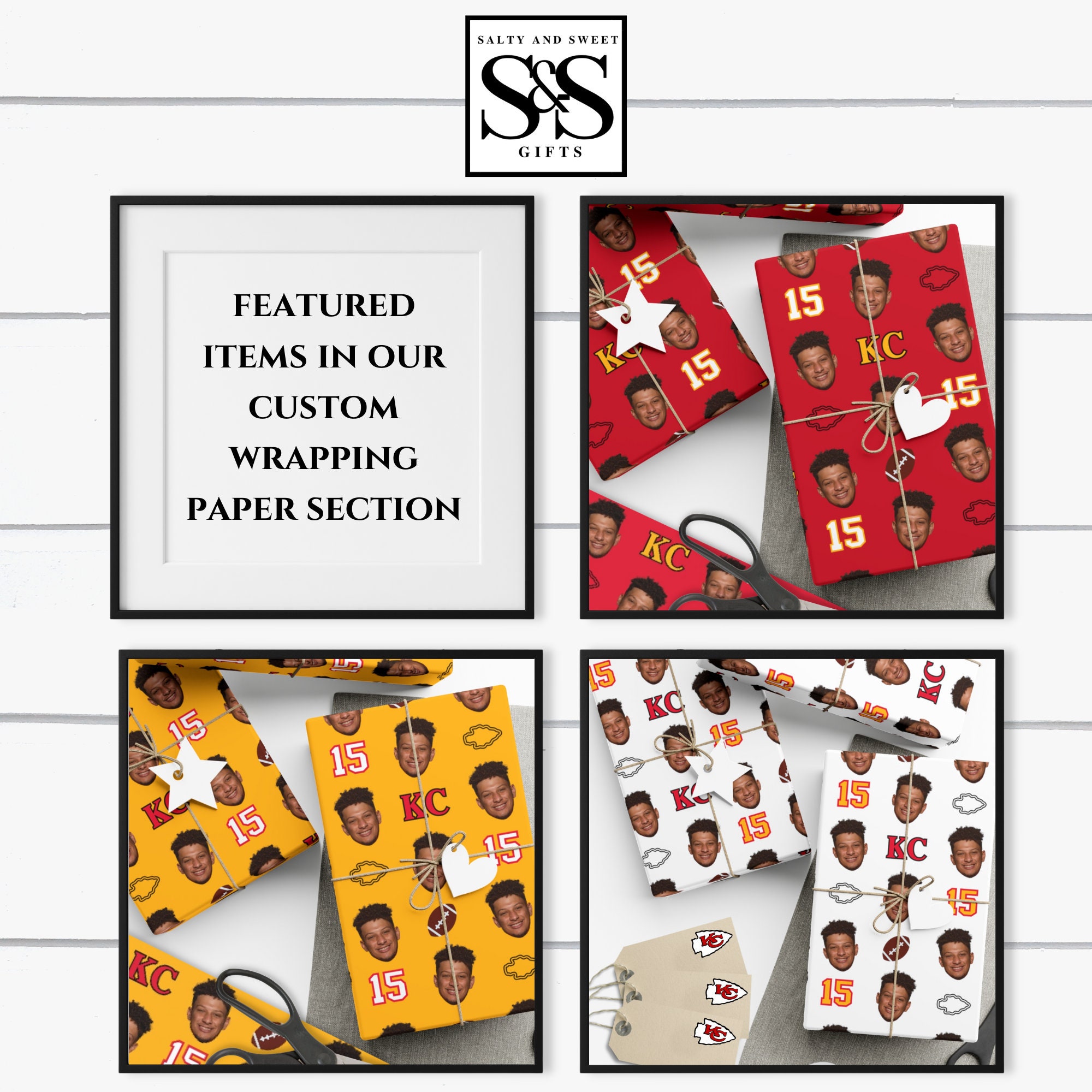 Kansas City Chiefs Wrapping Paper, Travis Kelce Jersey Wrapping Paper ...