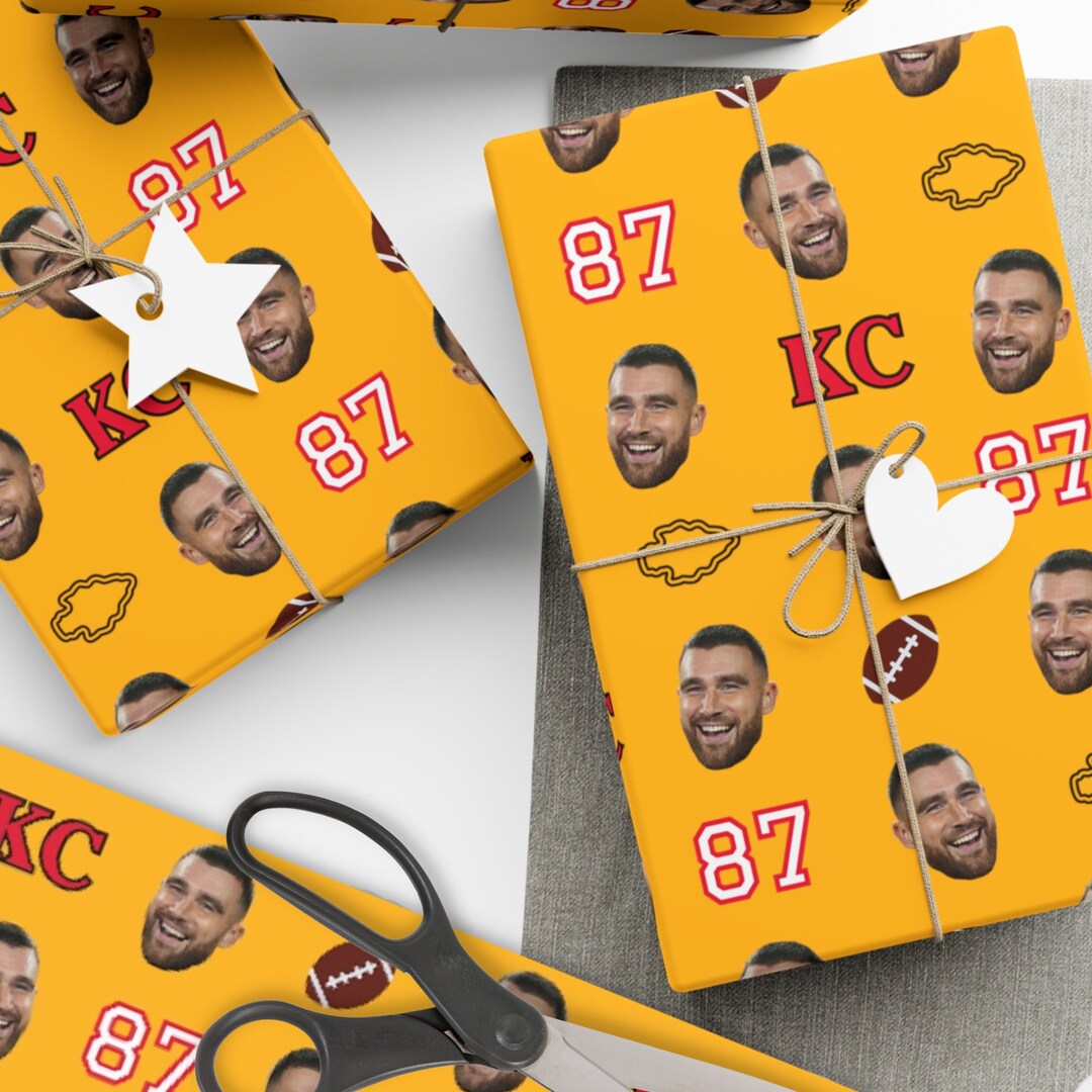 Kansas City Chiefs Wrapping Paper, Travis Kelce Jersey Wrapping Paper ...
