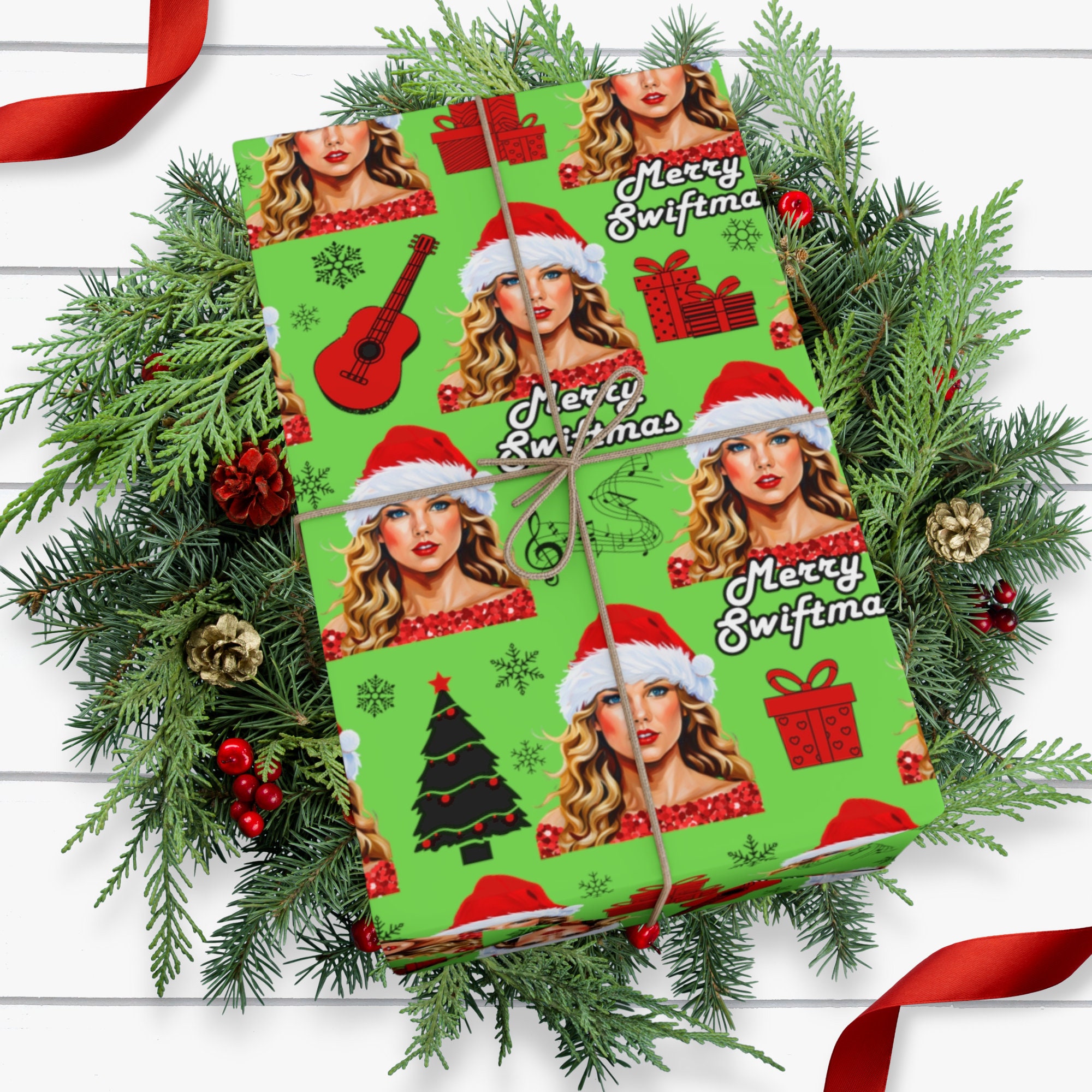 Taylor Wrapping Paper | Swiftmas | Taylors Version | Taylor Christmas ...