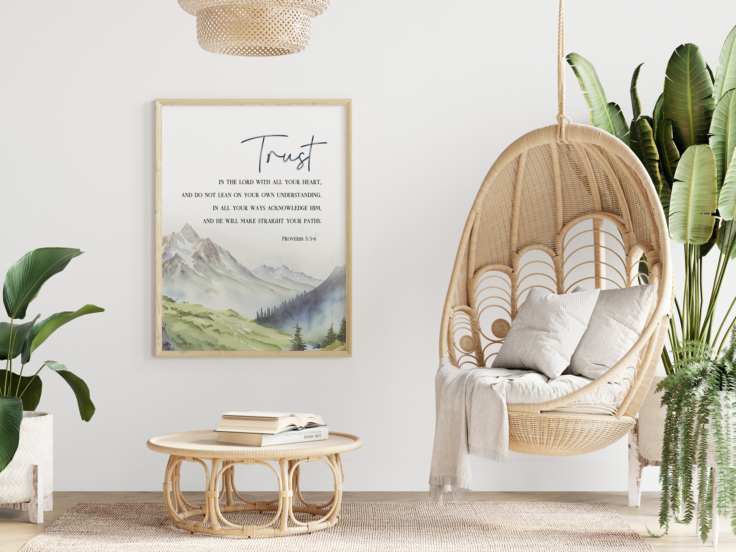 Proverbs 3:5-6 Trust in the Lord Bible Verse Unframed Poster Wall Art ...