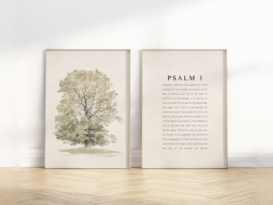 Psalm 1 He Shall Be Like a Tree Bible Verse Wall Art Poster/canvas, Set ...