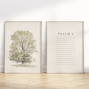 Psalm 1 He Shall Be Like a Tree Bible Verse Wall Art Poster/canvas, Set ...