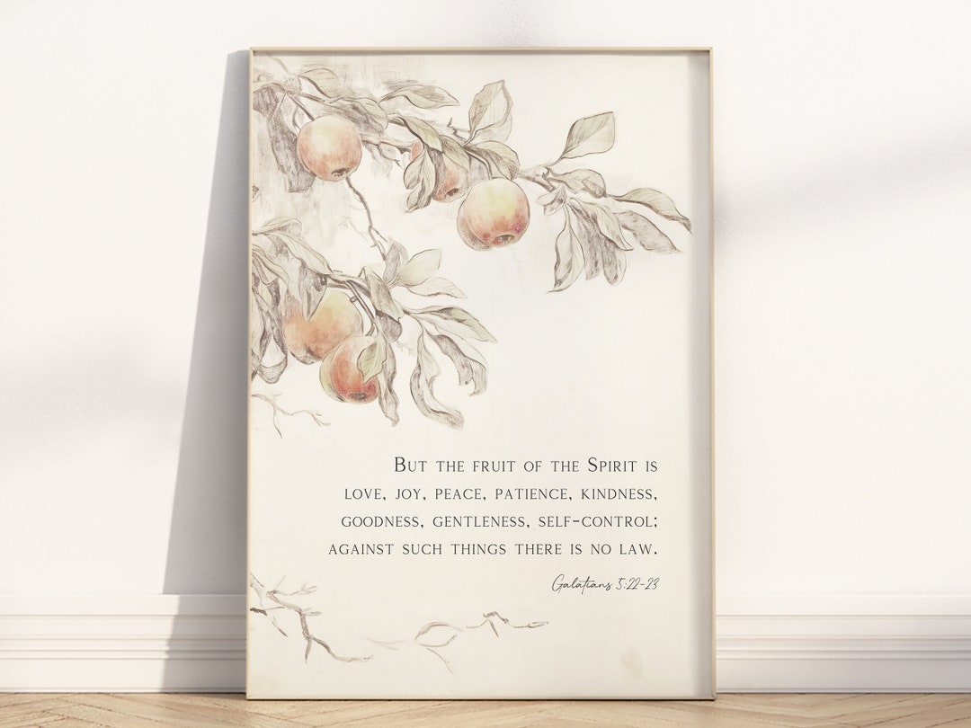 Fruit of the Spirit Bible Verse Wall Art Unframed Poster, Galatians 5: ...