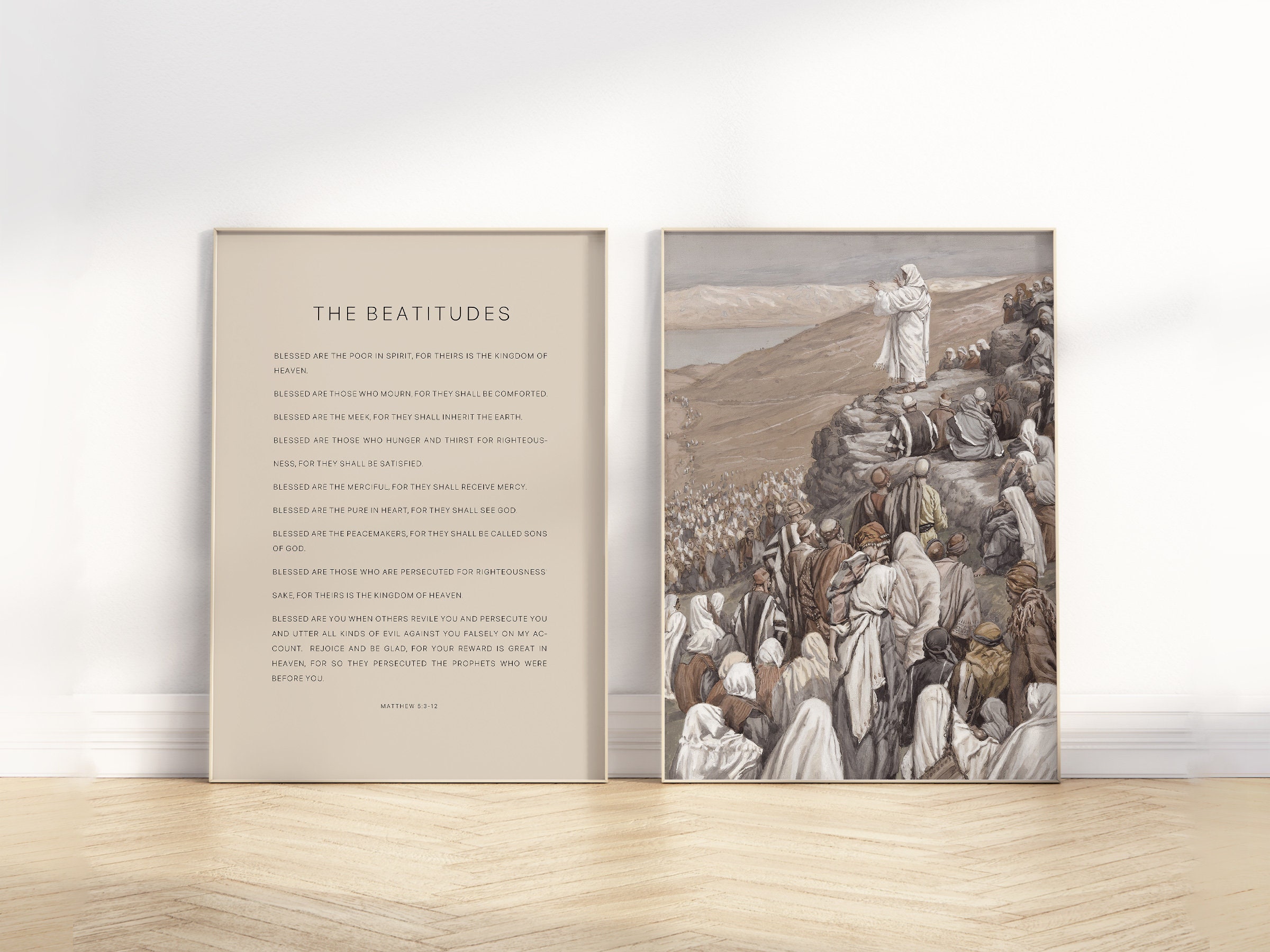 The Beatitudes Bible Verse Wall Art Poster/canvas Set of 2, Sermon on ...
