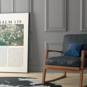 Psalm 139 Full Chapter Bible Verse Wall Art Poster/canvas, Vintage ...