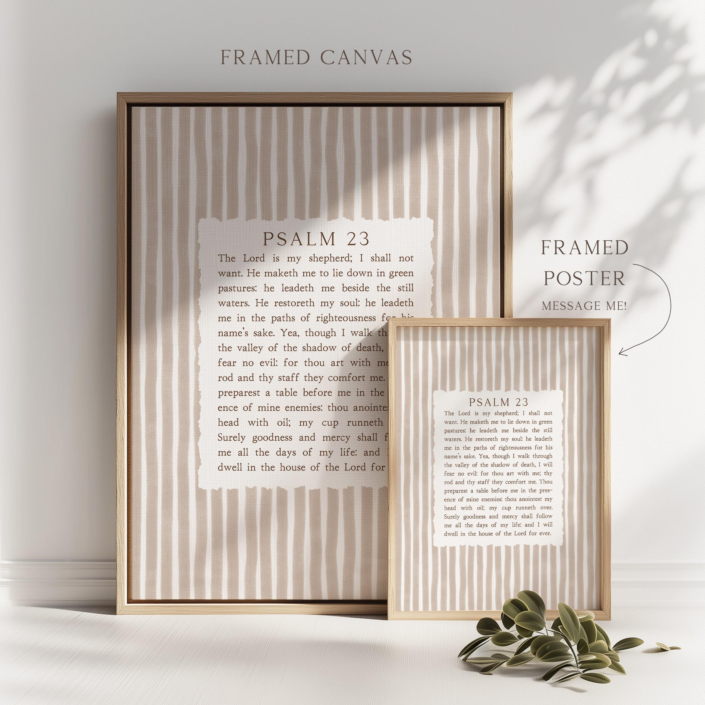 Psalm 23 the Lord is My Shepherd Bible Verse Wall Art Poster/canvas ...