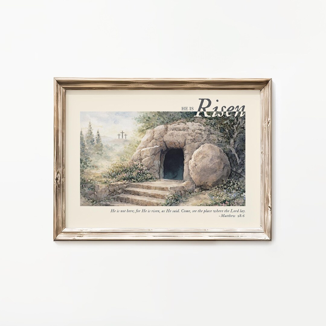 Jesus Empty Tomb/he is Risen Bible Verse Wall Art Poster/canvas ...