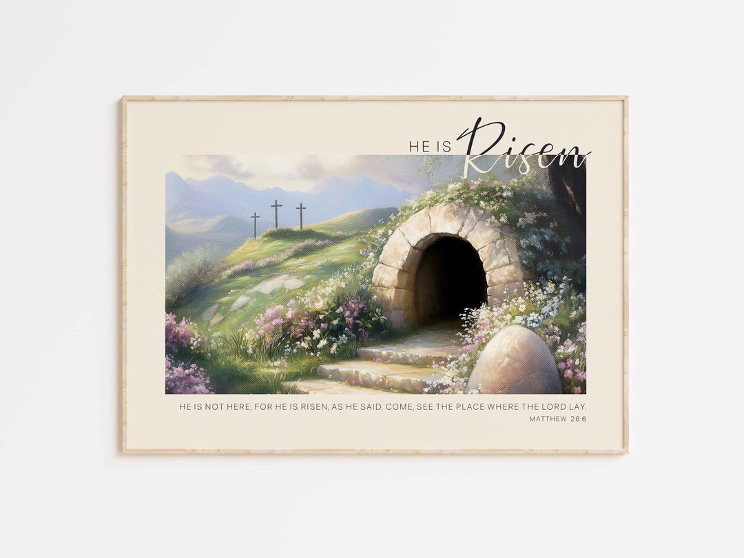Jesus Empty Tomb Bible Verse Wall Art Poster/canvas, Christian ...
