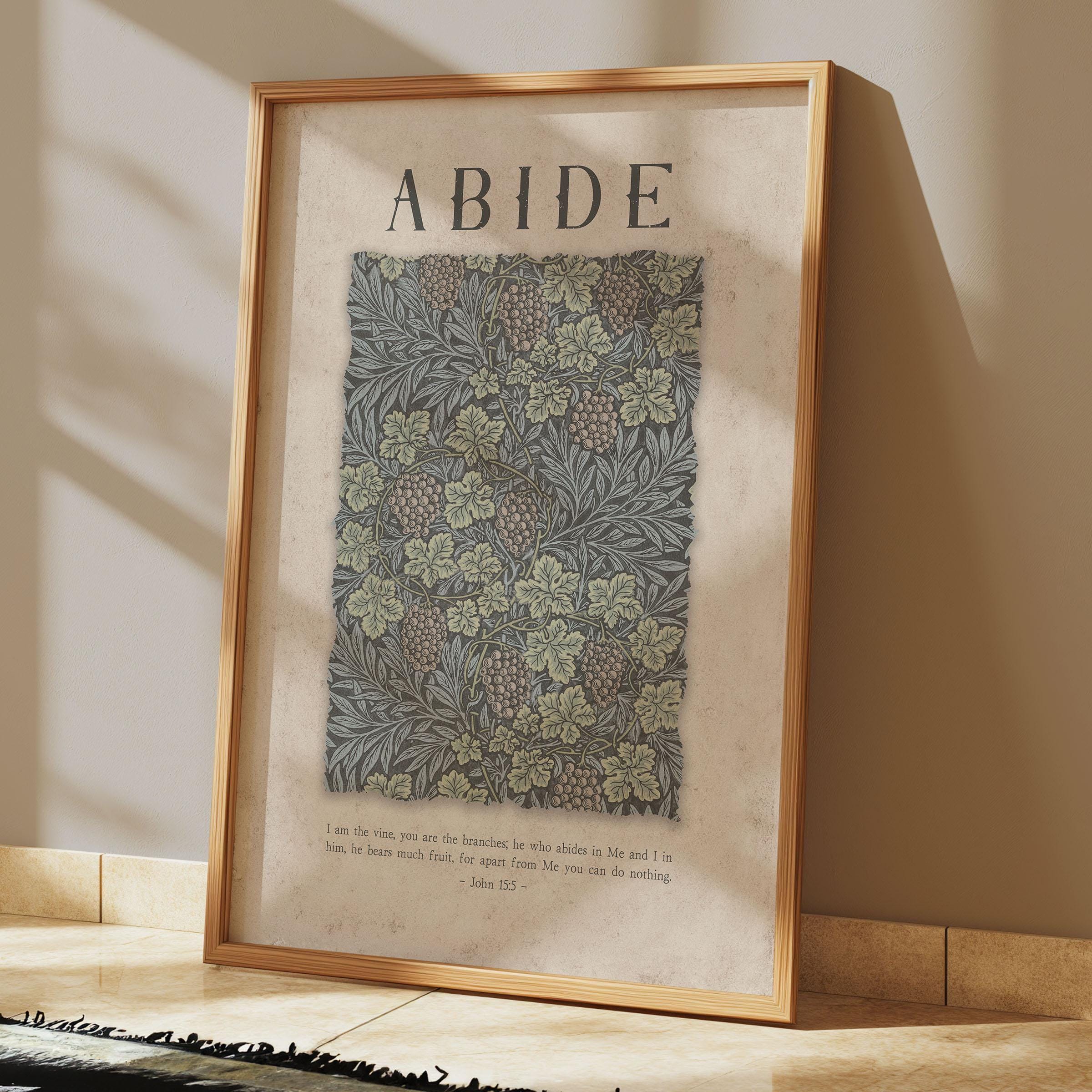 John 15:5 Vine and Branches Bible Verse Wall Art Poster/canvas, Vintage ...