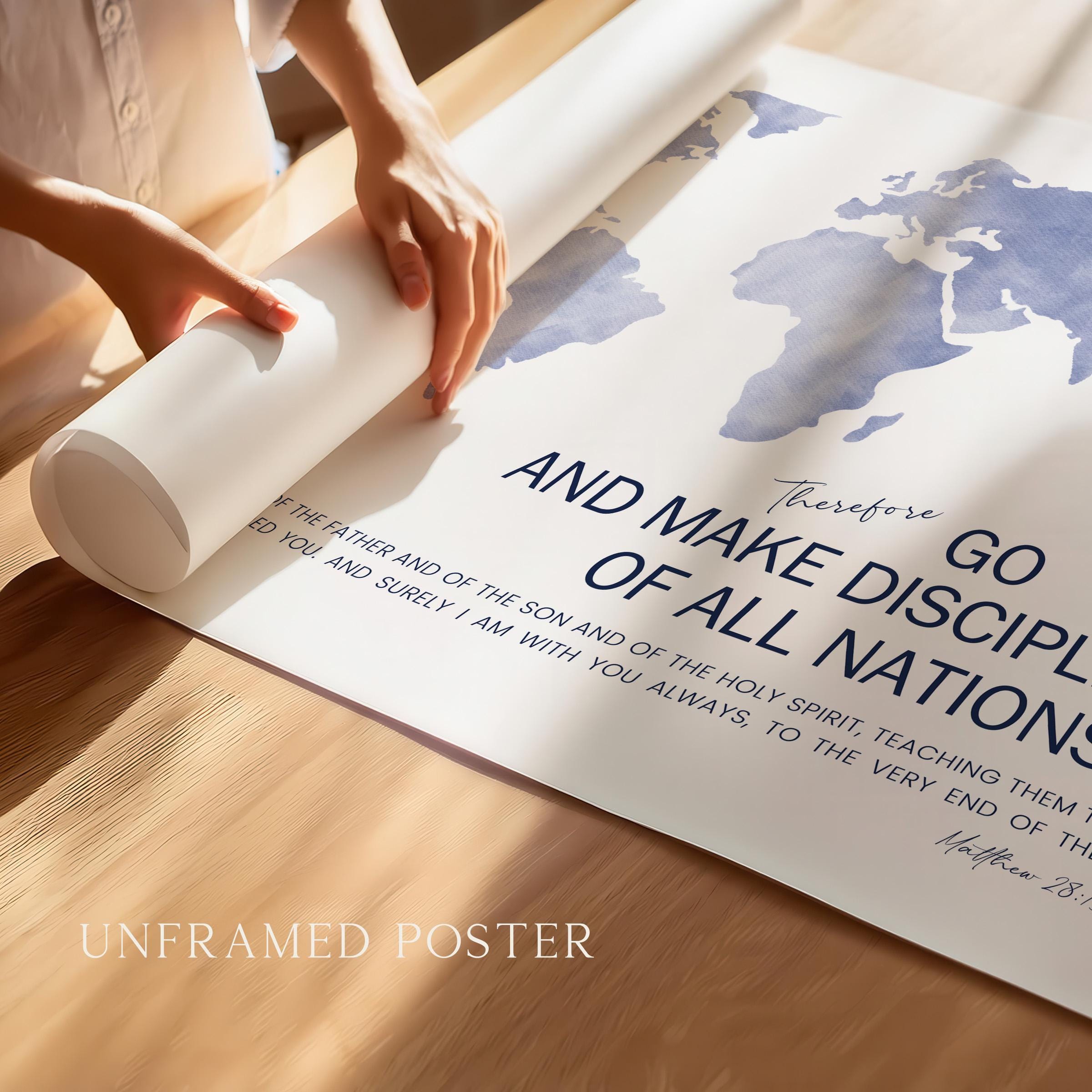 The Great Commission Matthew 28:19-20 Bible Verse Wall Art Poster ...
