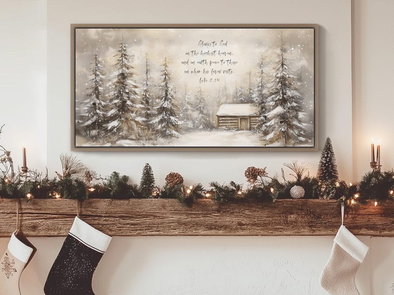 Christmas Panoramic Bible Verse Wall Art Poster/canvas, Luke 2:14 ...