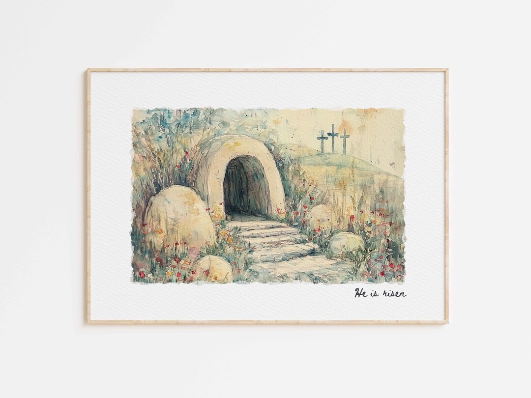 Jesus Empty Tomb Bible Verse Wall Art Poster/canvas, Christian ...