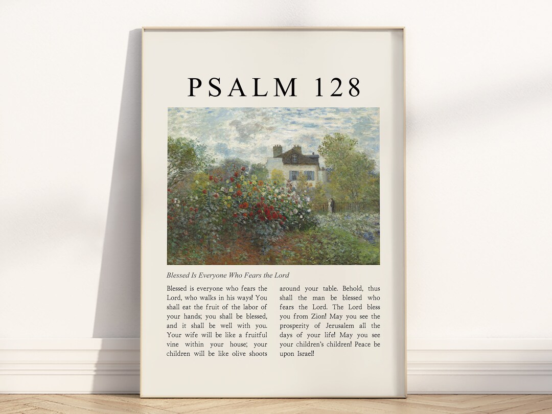 Psalm 128 Full Chapter Bible Verse Wall Art Poster/canvas, Vintage ...