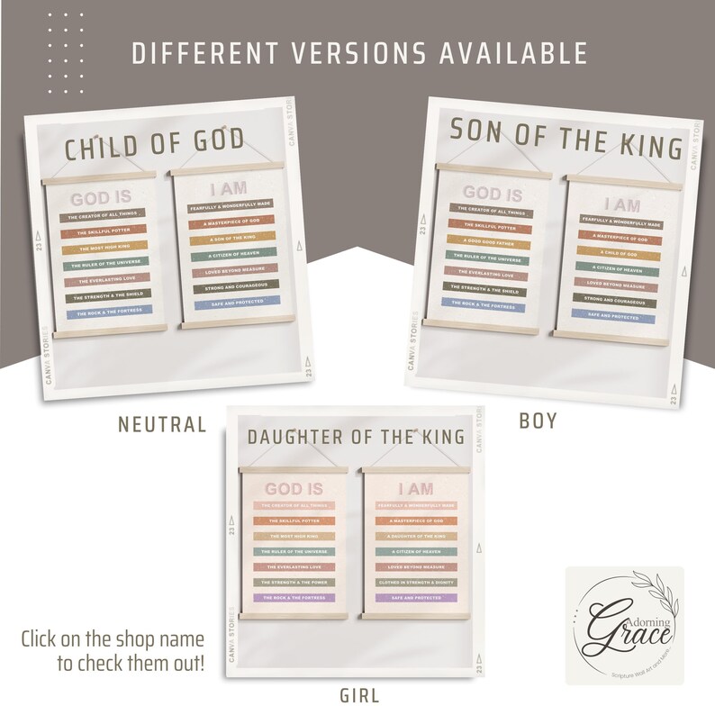 Son of the King - Identity in Christ Kids Affirmation Wall Art Poster ...