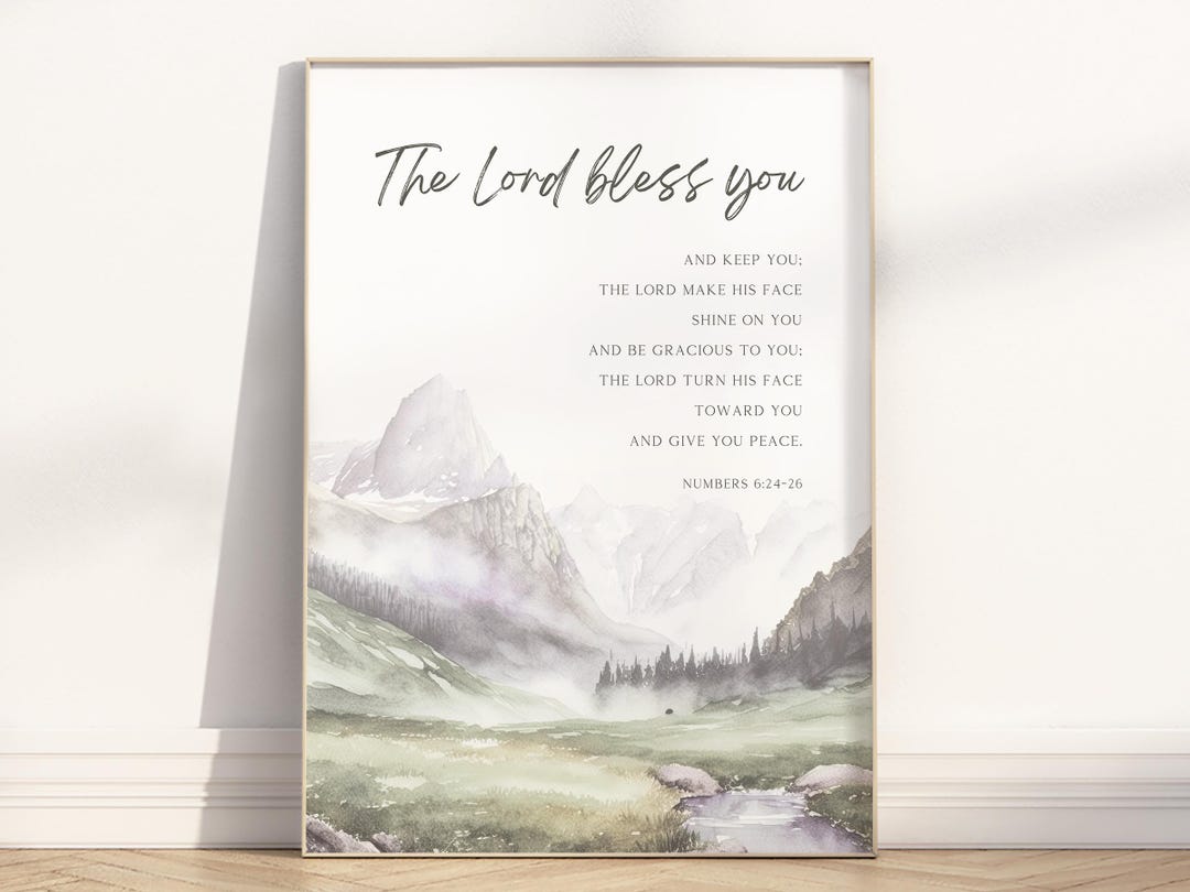 Numbers 6:24-26 the Lord Bless You and Keep You Bible Verse Wall Art ...