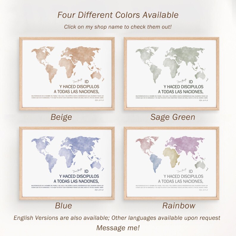 Spanish the Great Commission Bible Verse Poster/canvas Wall Art ...
