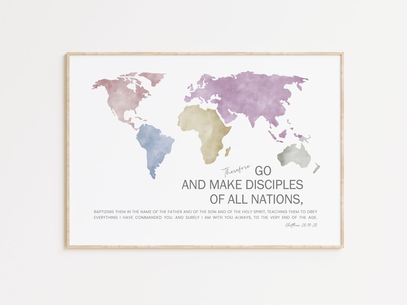 The Great Commission Bible Verse Poster/canvas Wall Art, Christian ...