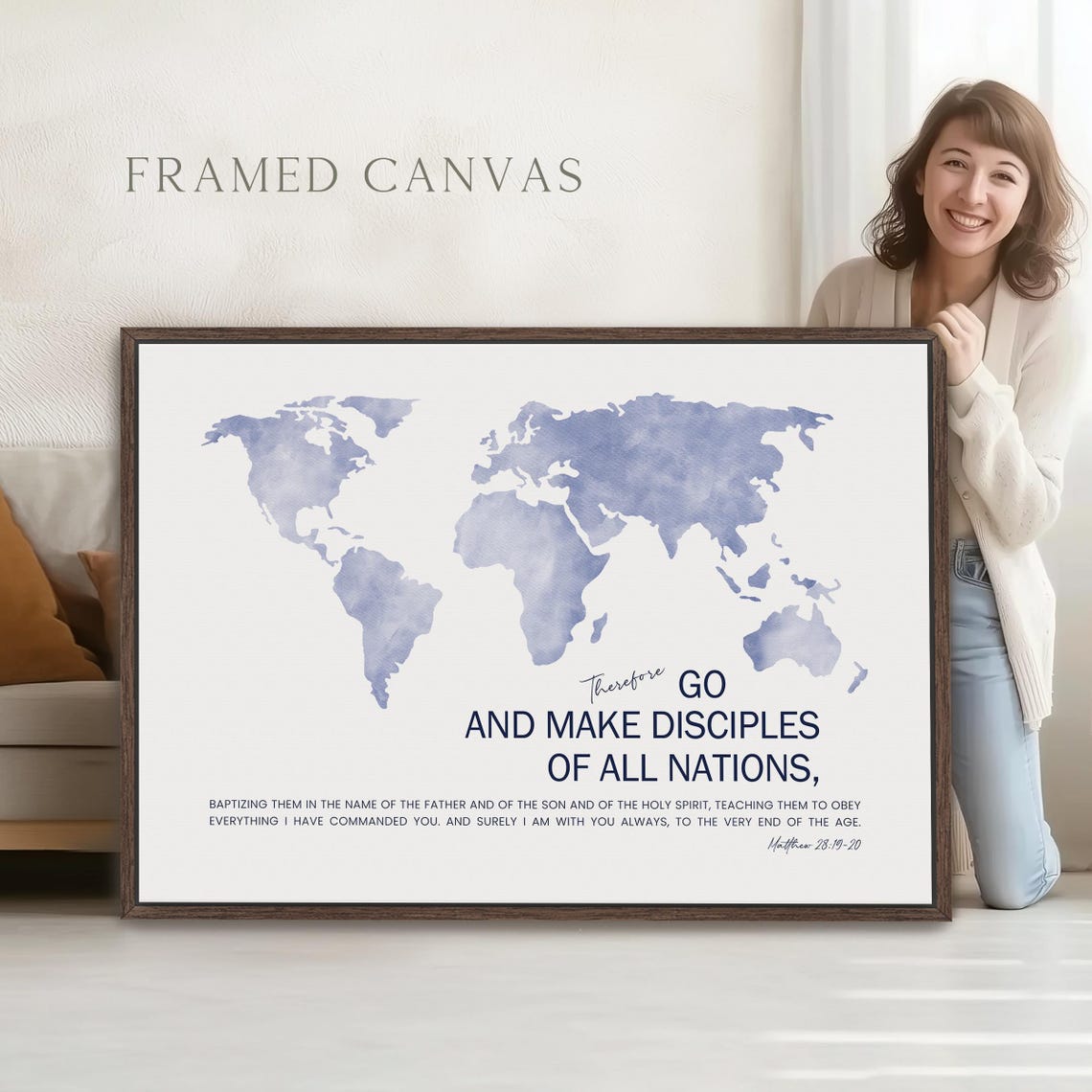 The Great Commission Matthew 28:19-20 Bible Verse Wall Art Poster ...
