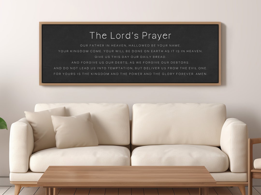 The Lord's Prayer Bible Verse Wall Art Poster/canvas Framed & Unframed, Christian Panoramic ...