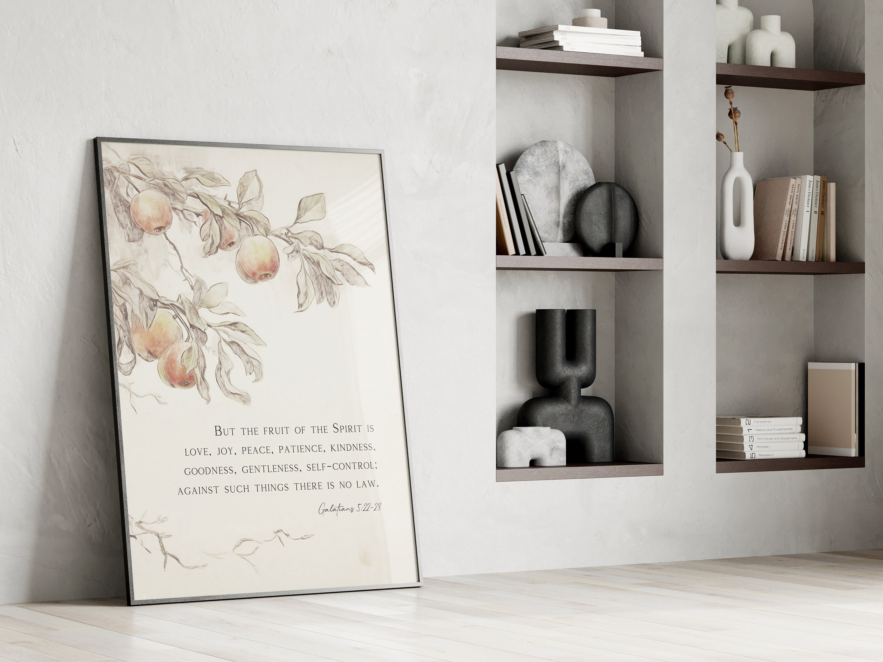 Fruit of the Spirit Bible Verse Wall Art Unframed Poster, Galatians 5: ...