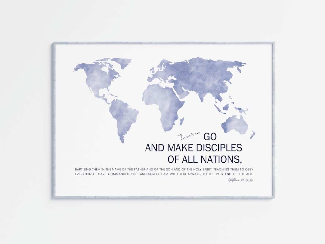 The Great Commission Matthew 28:19-20 Bible Verse Wall Art Poster ...