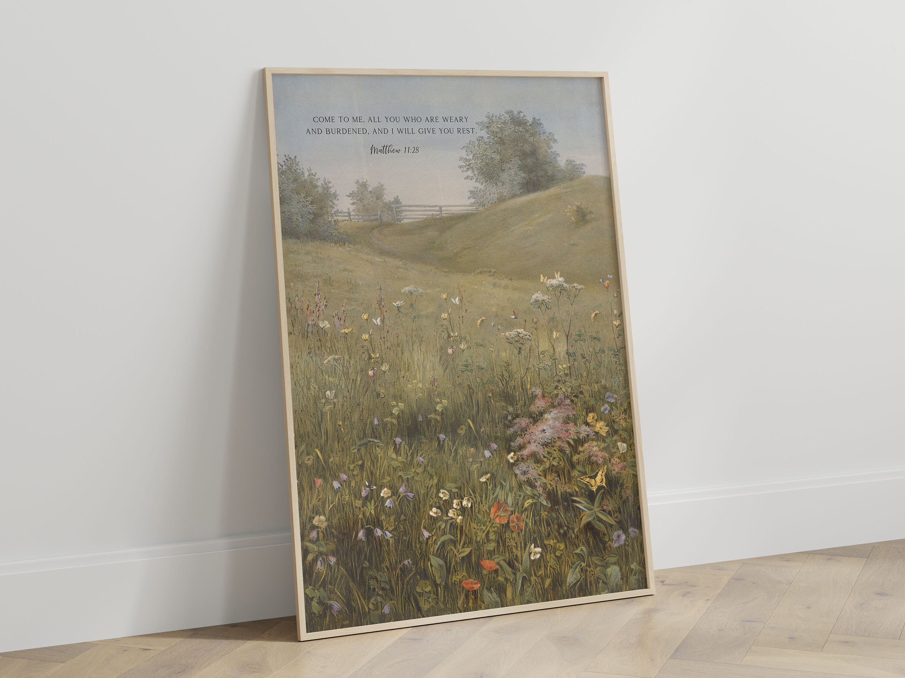 Matthew 11:28 Bible Verse Wall Art Unframed Poster, Come to Me All You ...