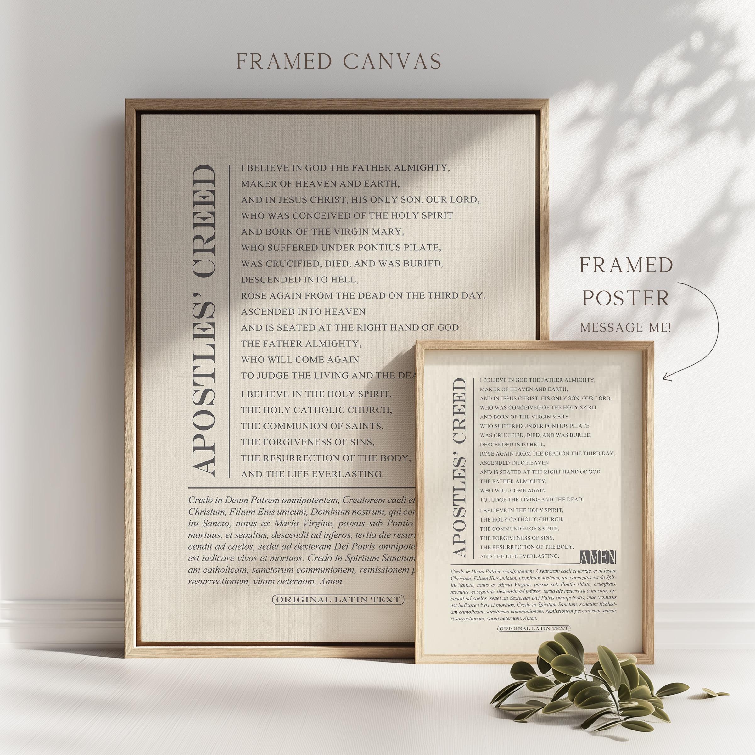 Apostles Creed Wall Art Poster/canvas, Christian Doctrine Modern ...