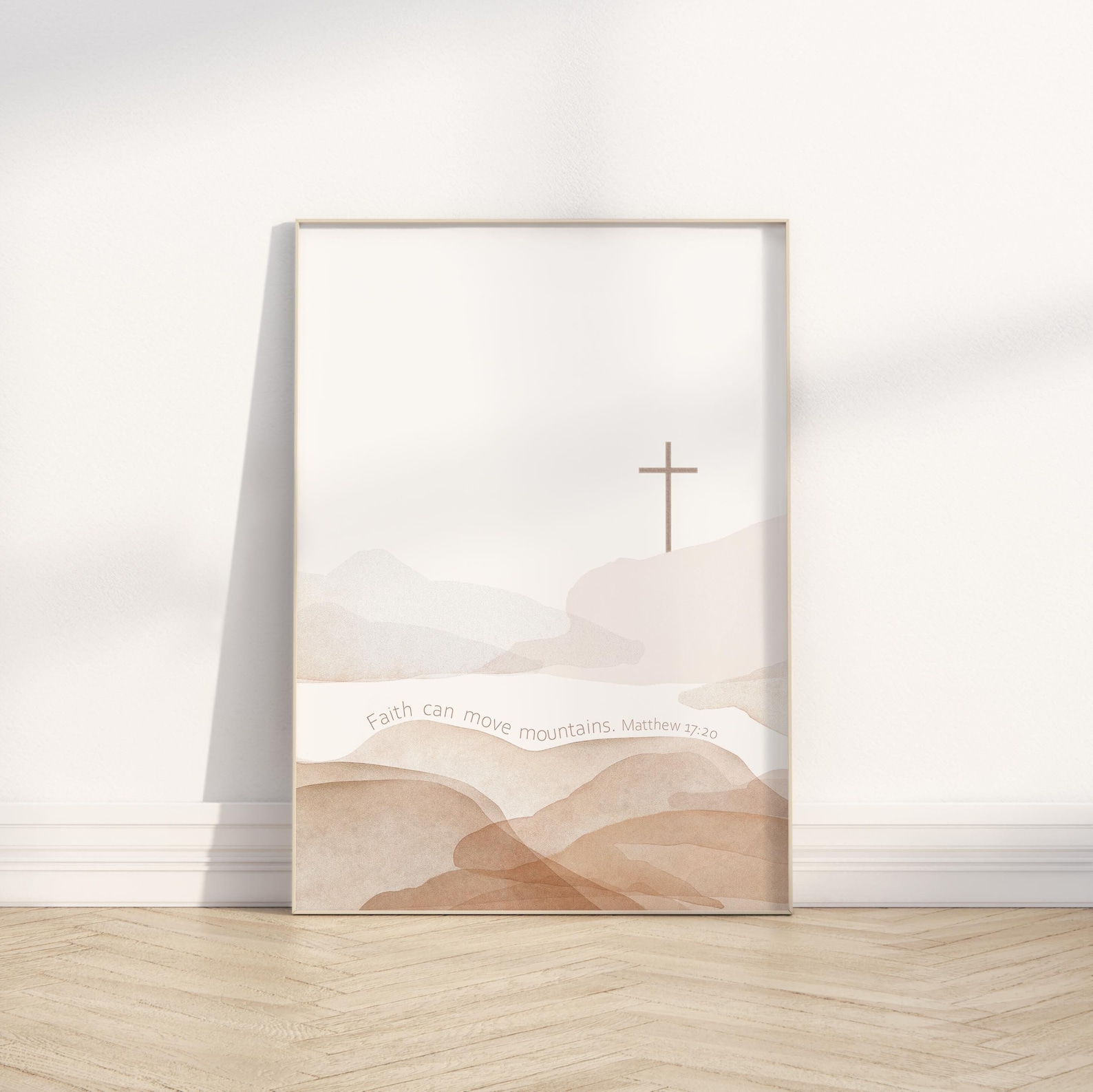 Matthew 17 20 Faith Can Move Mountains Bible Verse Wall Art Poster ...