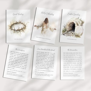 Christian Holy Week Easter Story Cards, Religious Easter Advent ...