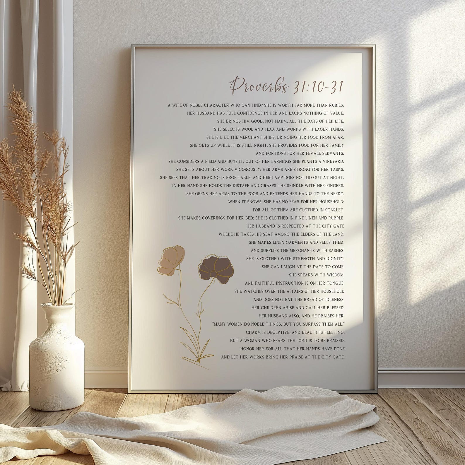 Proverbs 31 10-31 Virtuous Woman Bible Verse Wall Art Poster/canvas ...