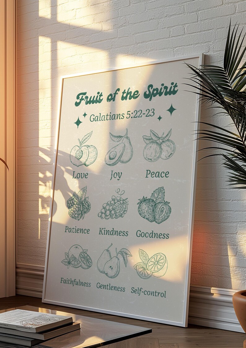 Fruit of the Spirit Bible Verse Wall Art Poster/canvas, Galatians 5:22 ...