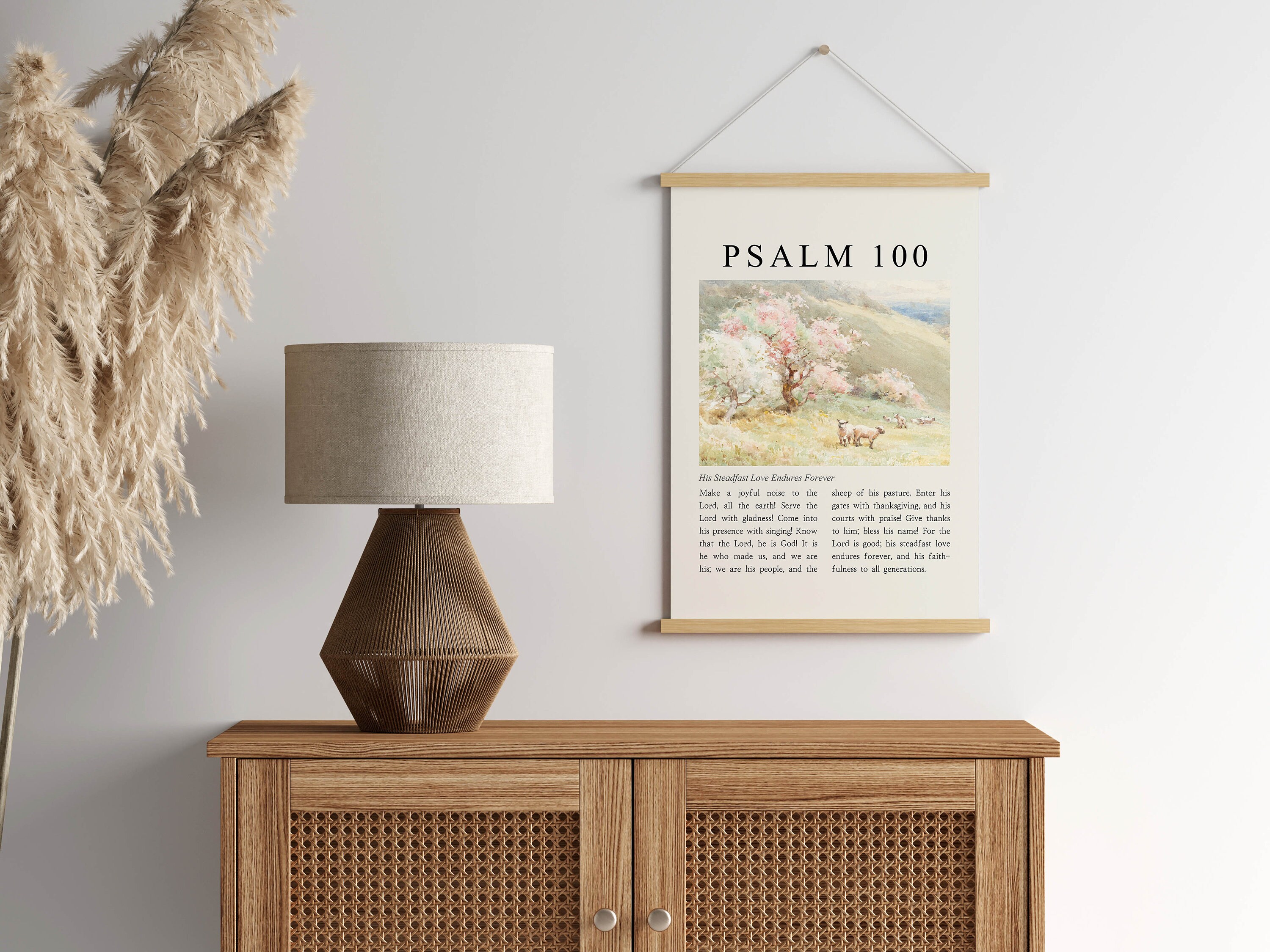 Psalm 100 His Steadfast Love Endures Forever Bible Verse Unframed ...
